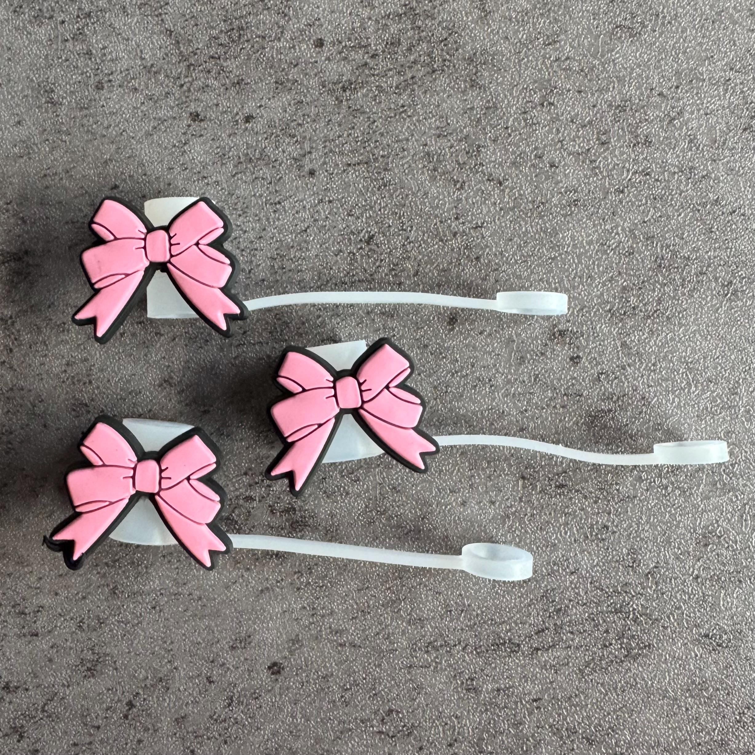 Pink Bow 10mm Straw Topper – Belle and Sage Co.